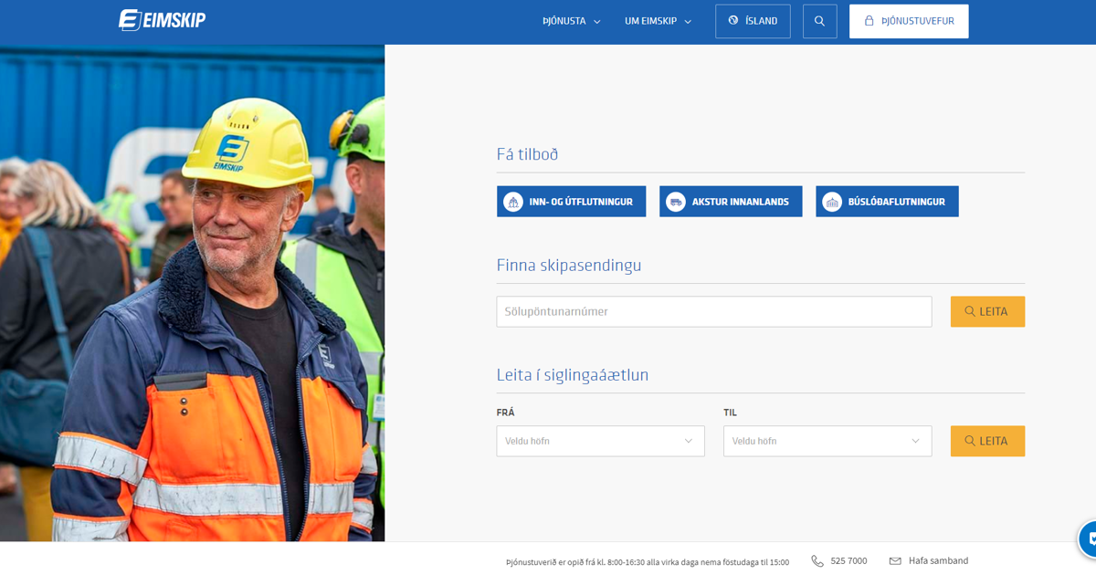 Nýr vefur Eimskips í loftið - Eimskip